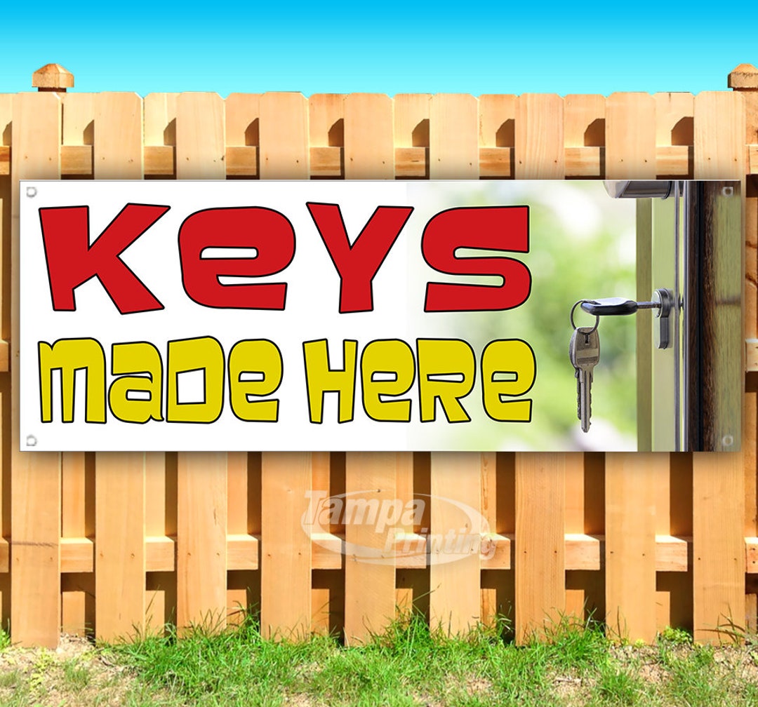 KEYS MADE HERE 13 Oz Heavy Duty Vinyl Banner Sign With Metal - Etsy