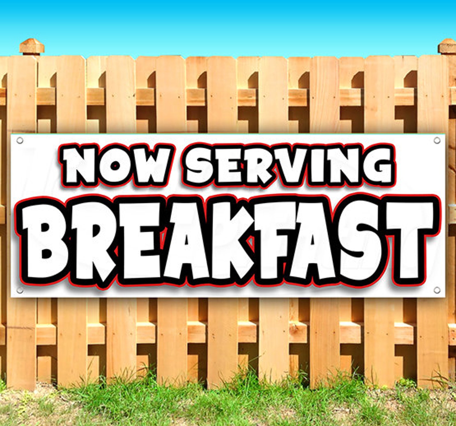NOW SERVING BREAKFAST 13 Oz Heavy Duty Vinyl Banner Sign With - Etsy