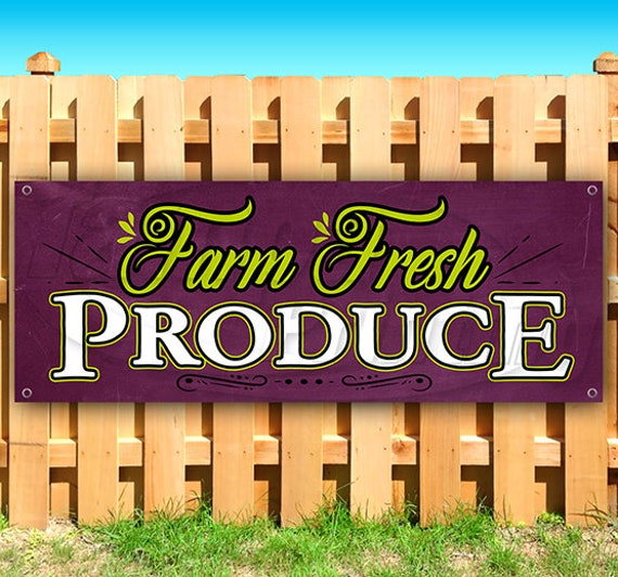 FARM FRESH PRODUCE 13 oz heavy duty vinyl banner sign with | Etsy