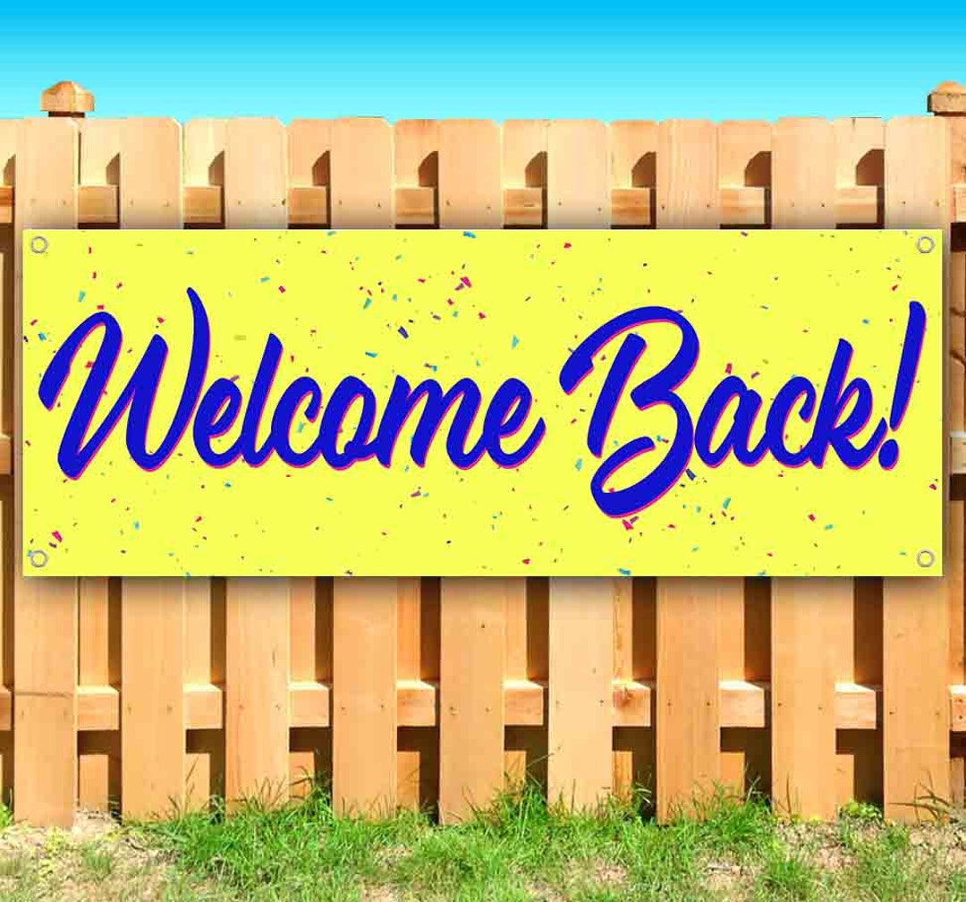 Welcome Back Confetti 13 Oz Banner Non-fabric Heavy-duty Vinyl Single ...