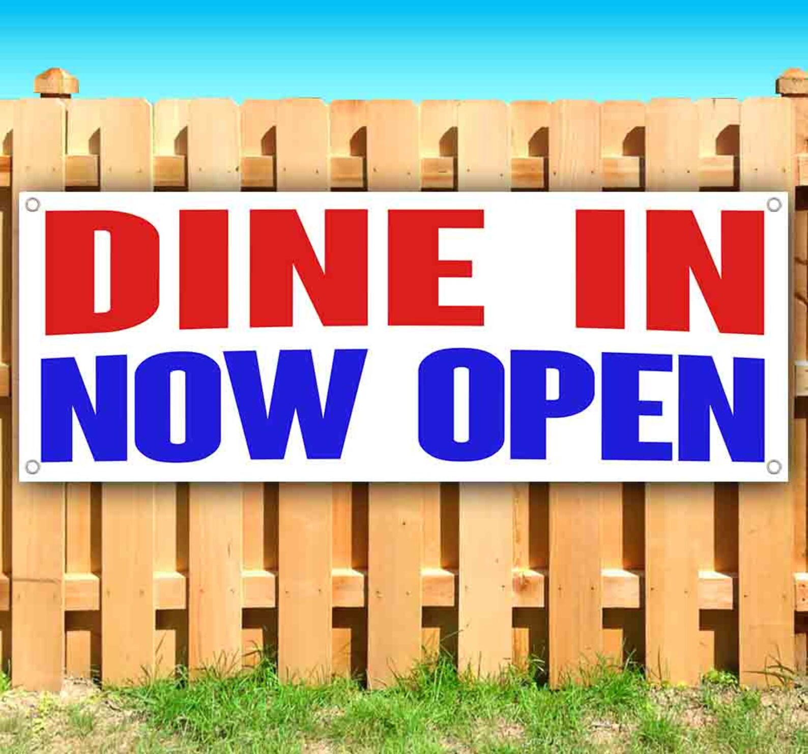 Dine in Now Open 13 Oz Heavy Duty Vinyl Banner Sign With Metal - Etsy
