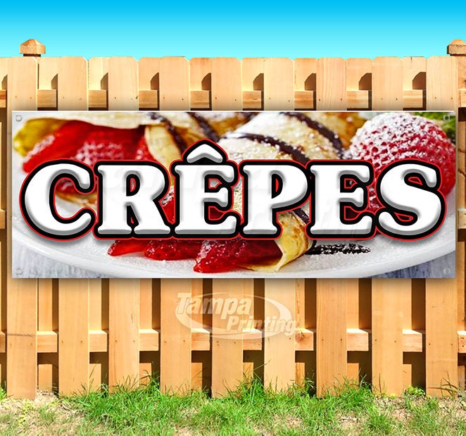 CREPES 13 oz heavy duty vinyl banner sign with metal | Etsy