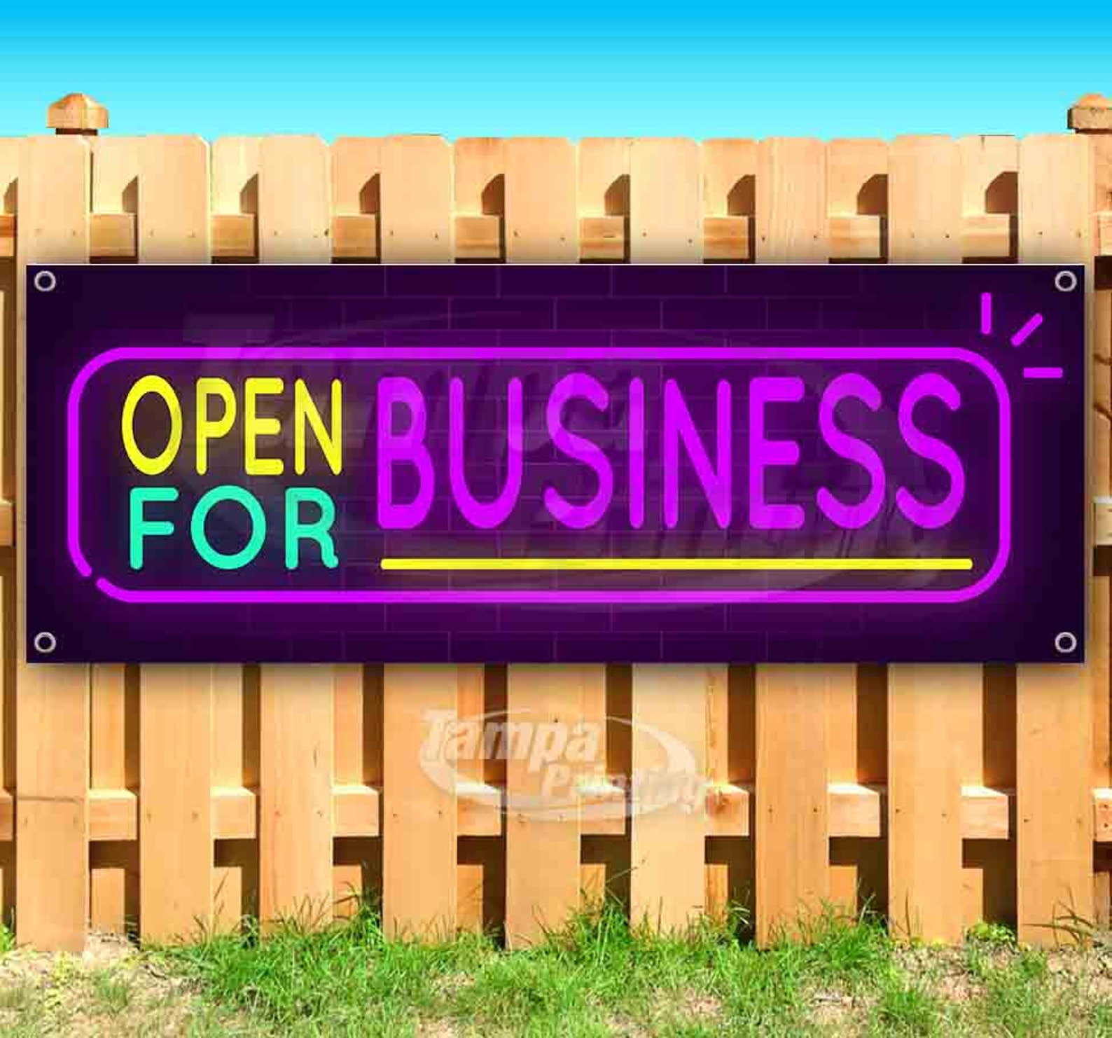 Neon Open for Business 13 Oz Heavy Duty Vinyl Banner Sign With | Etsy