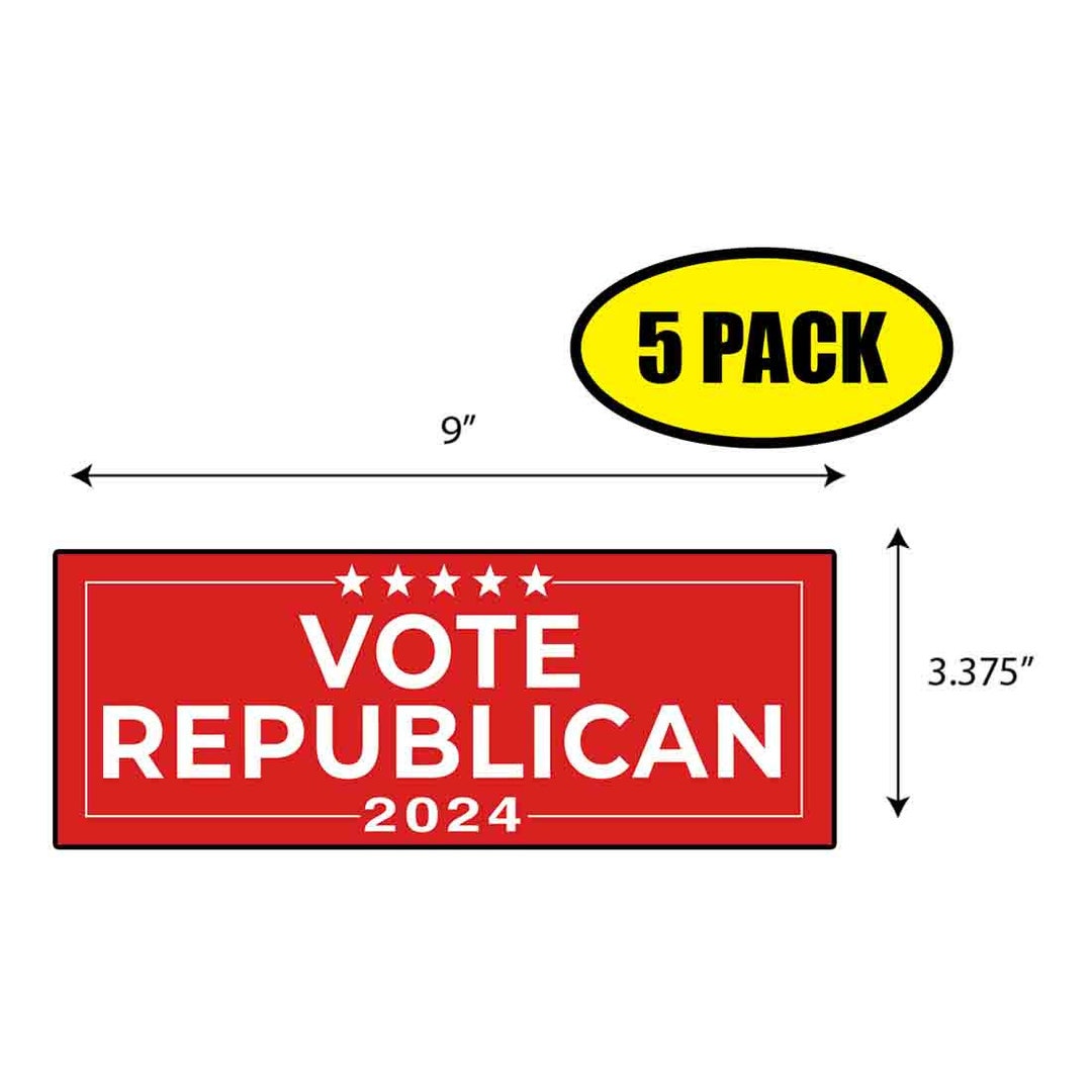 Vote Republican Vinyl Sticker Decal 3.37 X 9 Peel & Stick Funny, Humor ...