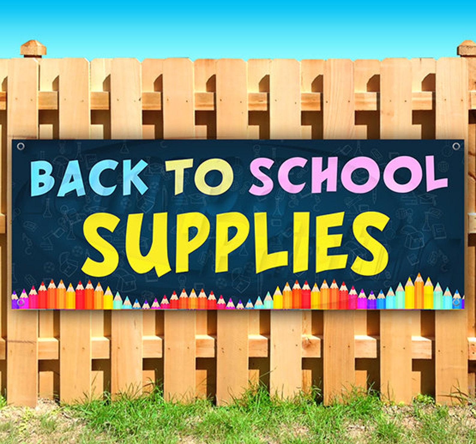 Back to School Supplies 13 Oz Heavy Duty Vinyl Banner Sign - Etsy