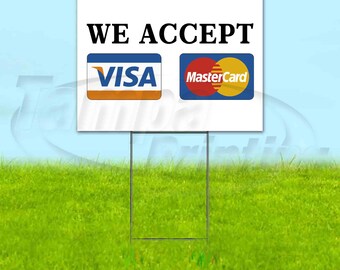 Party Supplies Large & Small Posters Credit Debit Visa Mastercard ...