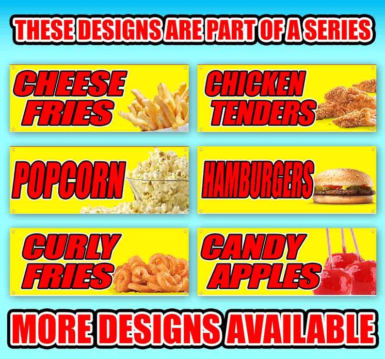 Curly Fries 13 Oz Heavy Duty Vinyl Banner Sign With Metal - Etsy