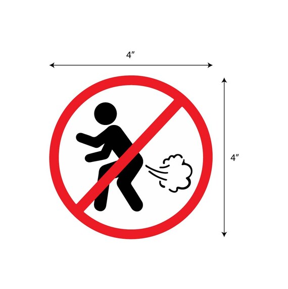 No Farting Vinyl Sticker Decal 4 X 4 Peel & | Etsy