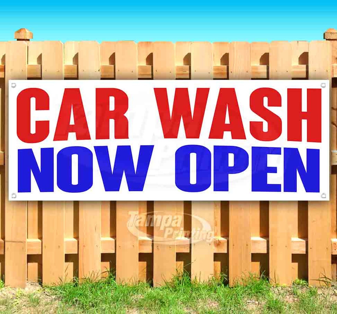 Car Wash Now Open 13 oz heavy duty vinyl banner sign with | Etsy