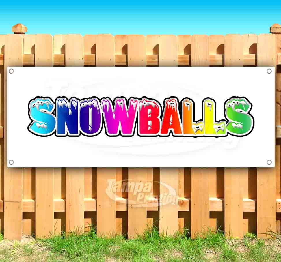 Snowballs 13 Oz Heavy Duty Vinyl Banner Sign With Metal - Etsy UK