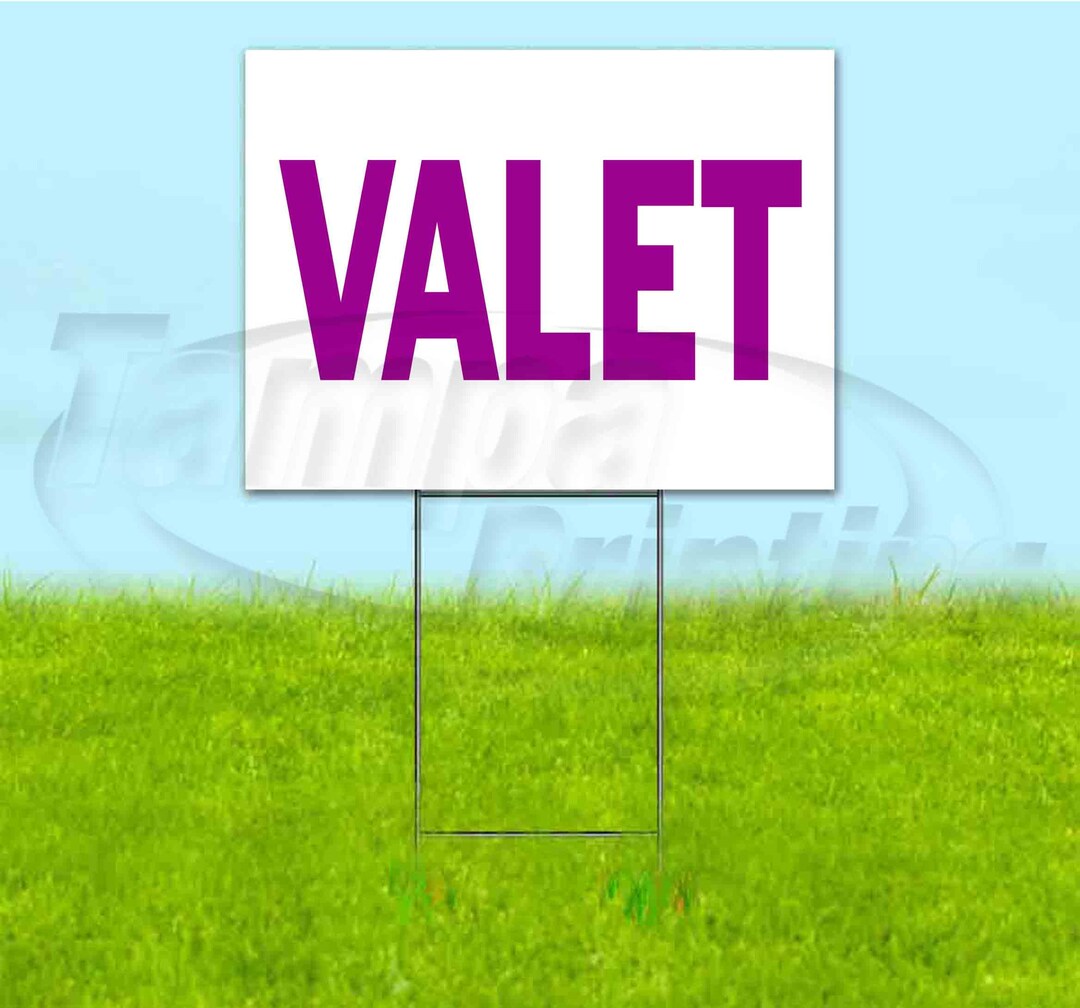 Valet 18 X 24 Corrugated Plastic Yard Sign - Etsy