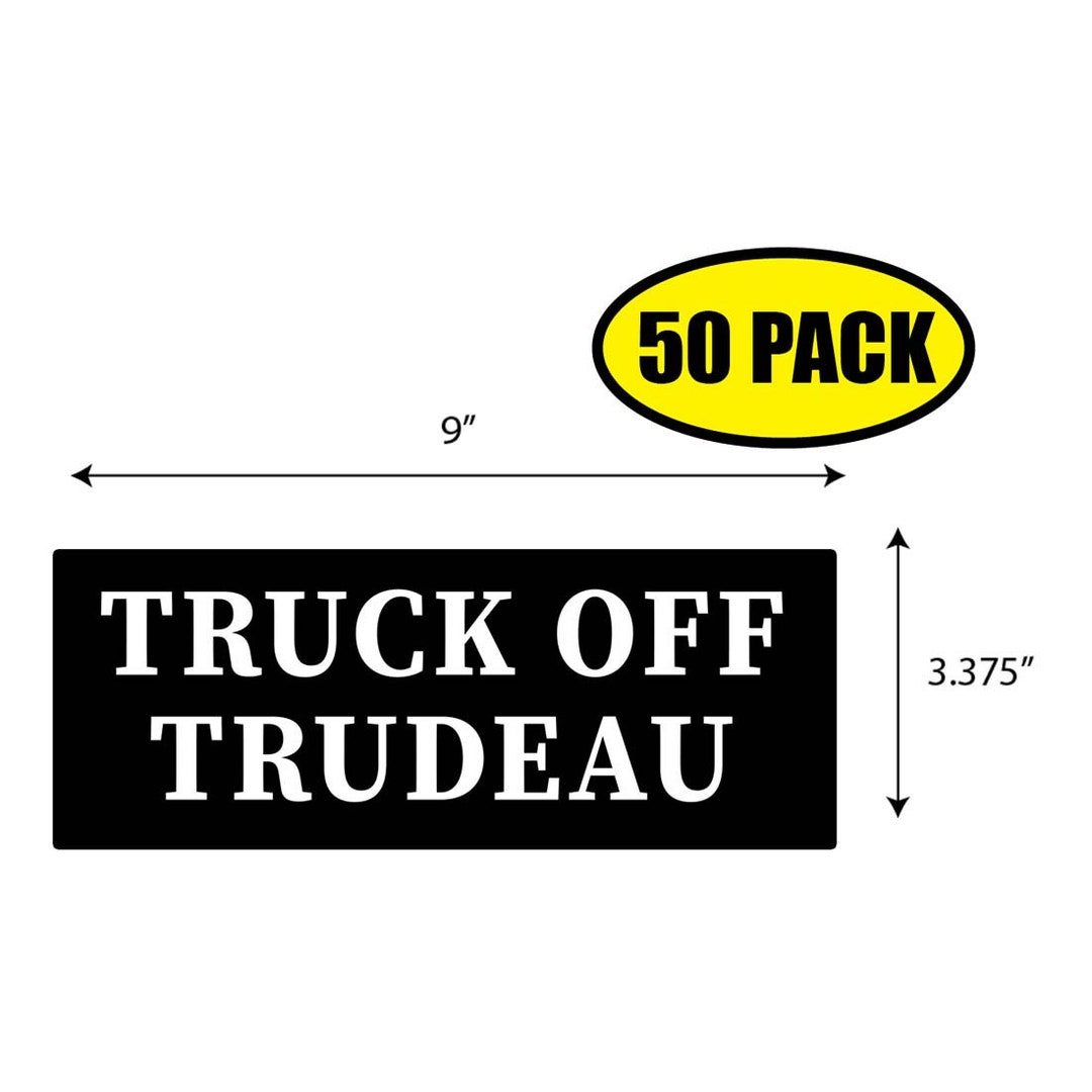Truck off Trudeau Vinyl Sticker Decal 3.37 X 9 Peel & Stick Funny ...