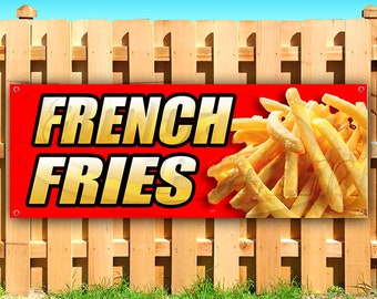 Curly Fries 13 Oz Heavy Duty Vinyl Banner Sign With Metal | Etsy