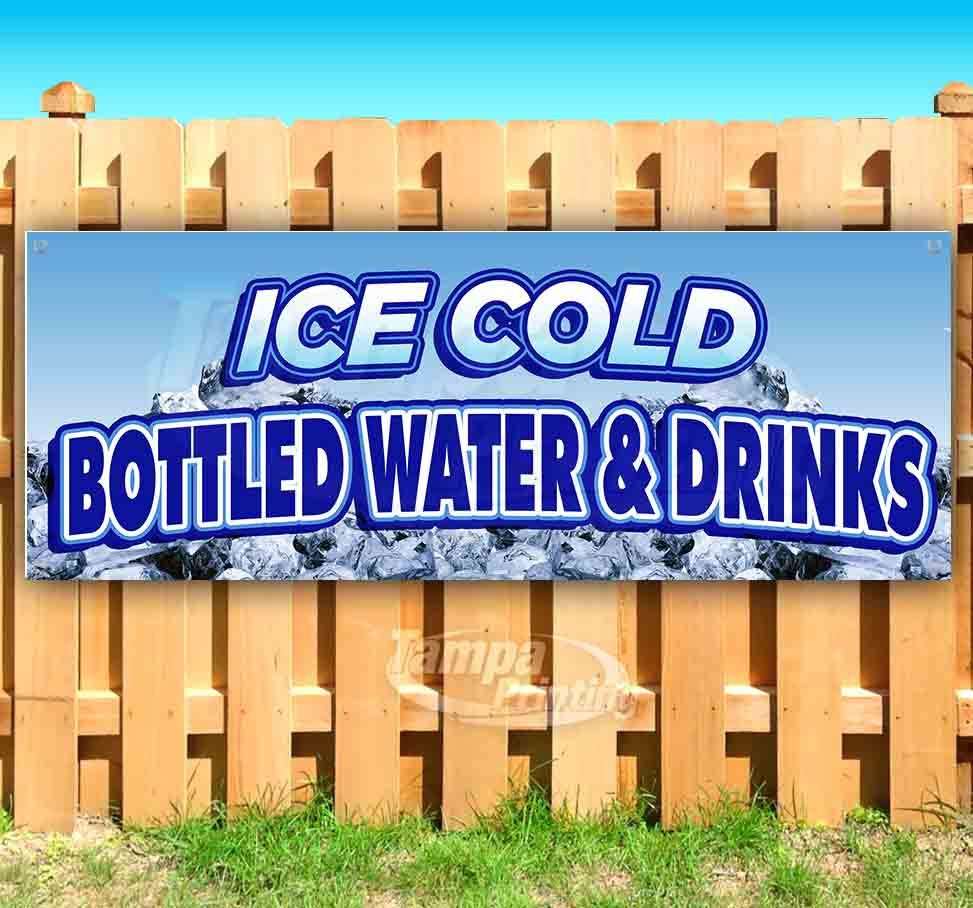 Ice Cold Bottled Water & Drinks 13 oz heavy duty vinyl banner | Etsy