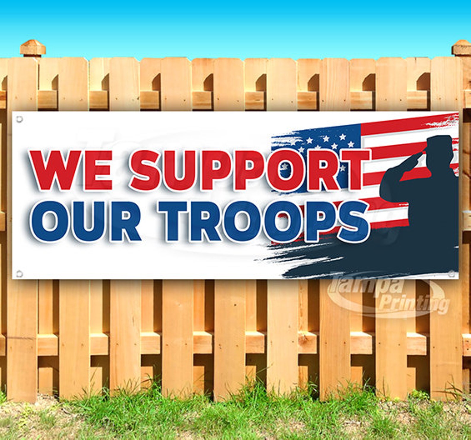 We Support Our Troops 13 oz heavy duty vinyl banner sign with | Etsy