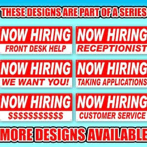 Now Hiring Taking Applications 13 Oz Heavy Duty Vinyl Banner Sign With ...