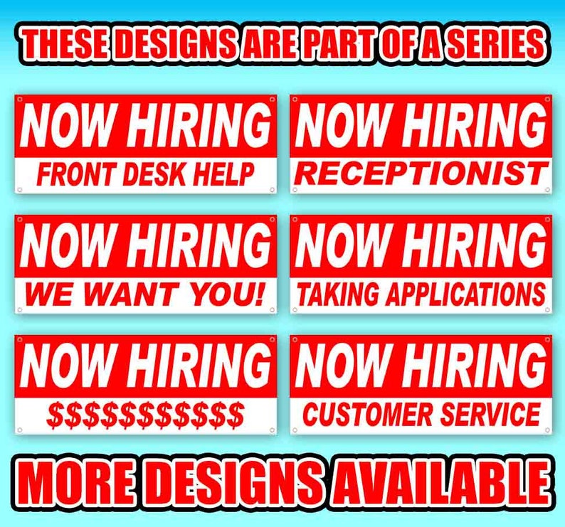Now Hiring Taking Applications 13 Oz Heavy Duty Vinyl Banner - Etsy