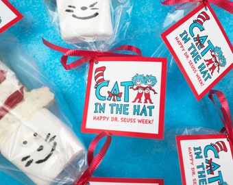 Dr. Seuss Treat Bag Card, Dr. Seuss Printable, One Fish Two Fish, Dr ...