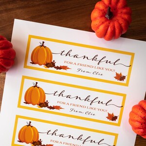 Thanksgiving Treat Bag Card, Thanksgiving Printable, Thankful Friend ...