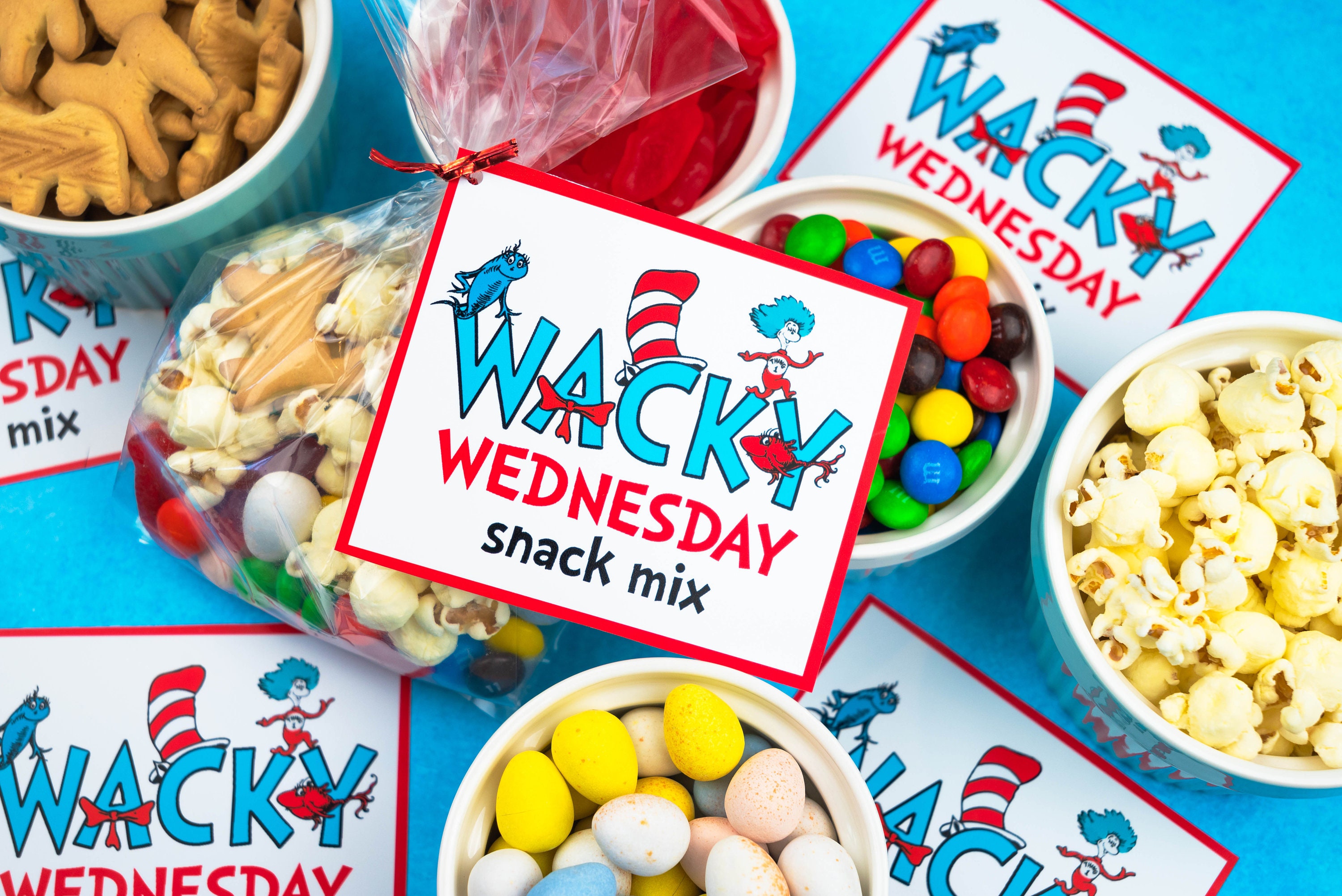 Dr. Seuss Treat Bag Card, Dr. Seuss Printable, Wacky Wednesday, Dr ...