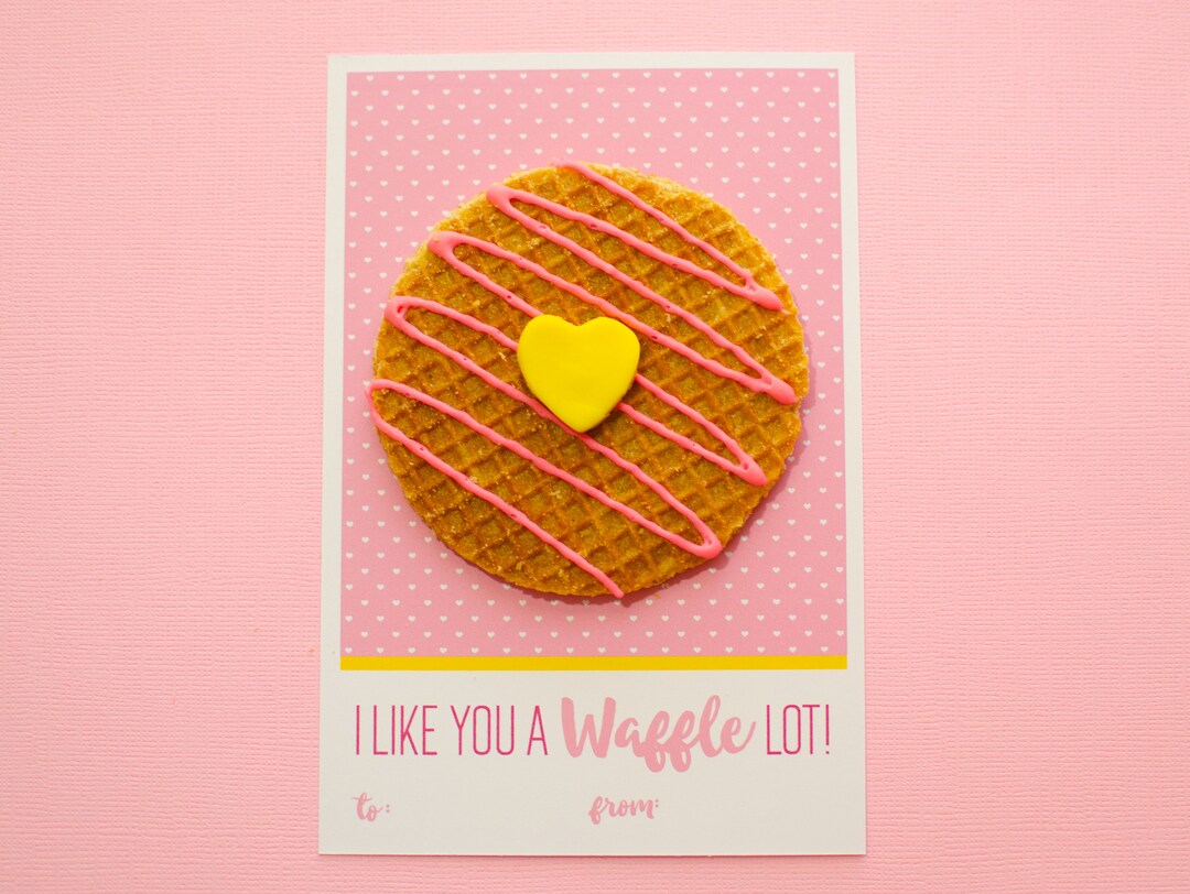Valentine's Day Card, Valentine's Day Waffle Card, Valentine's Day ...