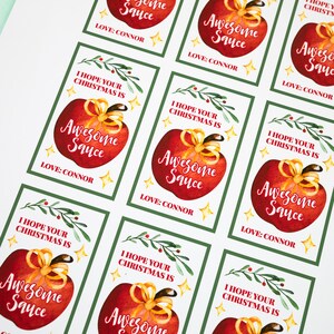 Applesauce Christmas Printable Tag, Christmas Tag, Awesome Sauce ...