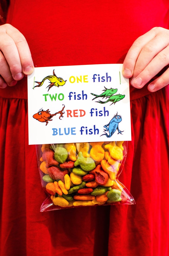 Printable Food Cards Dr Seuss Dr Seuss One Fish Two Fish Goodie Bag