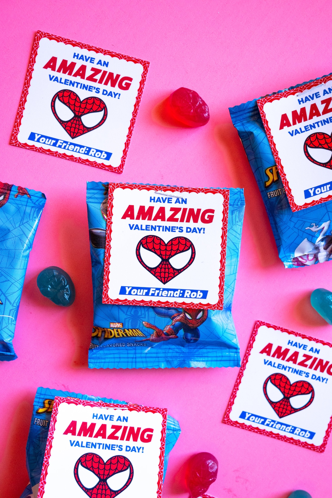 Valentine's Day Card, Valentine's Day Spiderman Tag, Spidey Valentine's ...