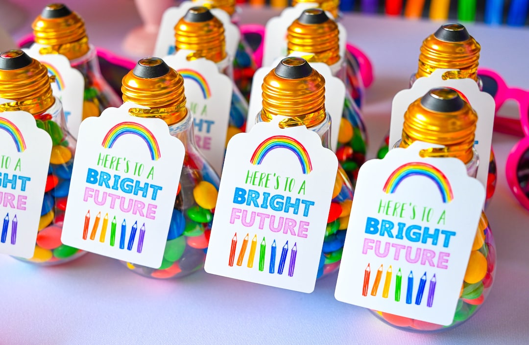 Kindergarten Graduation Tag, Future is Bright Printable Tag, Grad Gift ...