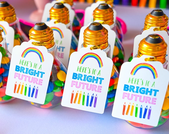 Kindergarten Graduation Tag, Future is Bright Printable Tag, Grad Gift ...