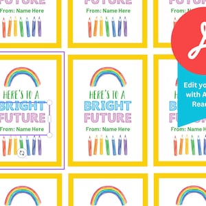 Kindergarten Graduation Tag, Future is Bright Printable Tag, Grad Gift ...