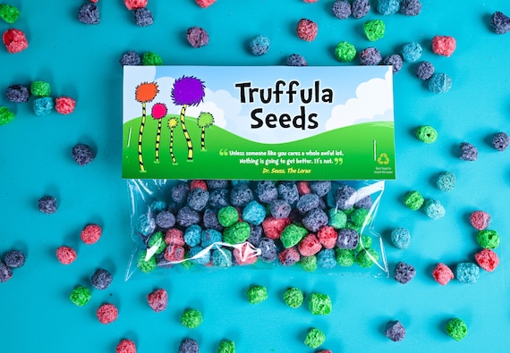 Dr. Seuss Treat Bag Card Dr. Seuss Printable Truffula Seeds - Etsy
