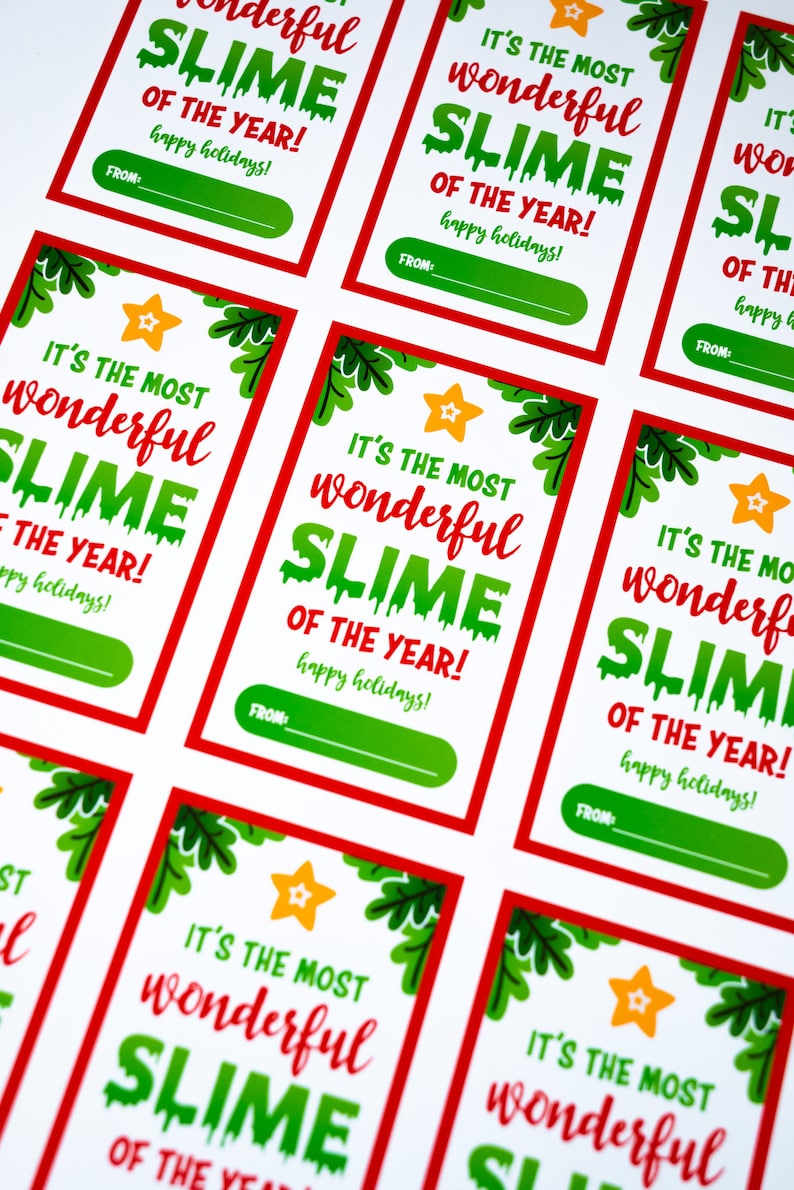 Slime Christmas Printable Tag, Slime Holiday Tag, It's the Most ...