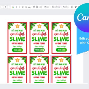 Slime Christmas Printable Tag, Slime Holiday Tag, It's the Most ...