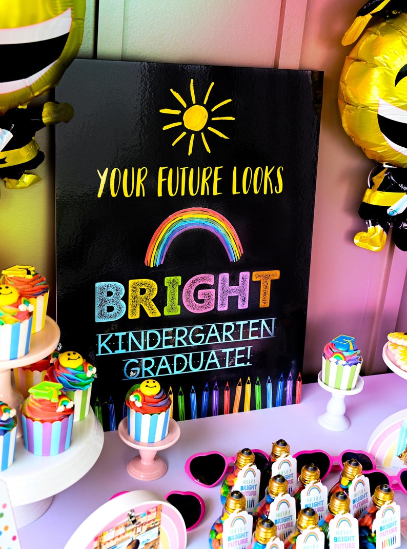 Kindergarten Graduation Sign Your Future is Bright Poster - Etsy