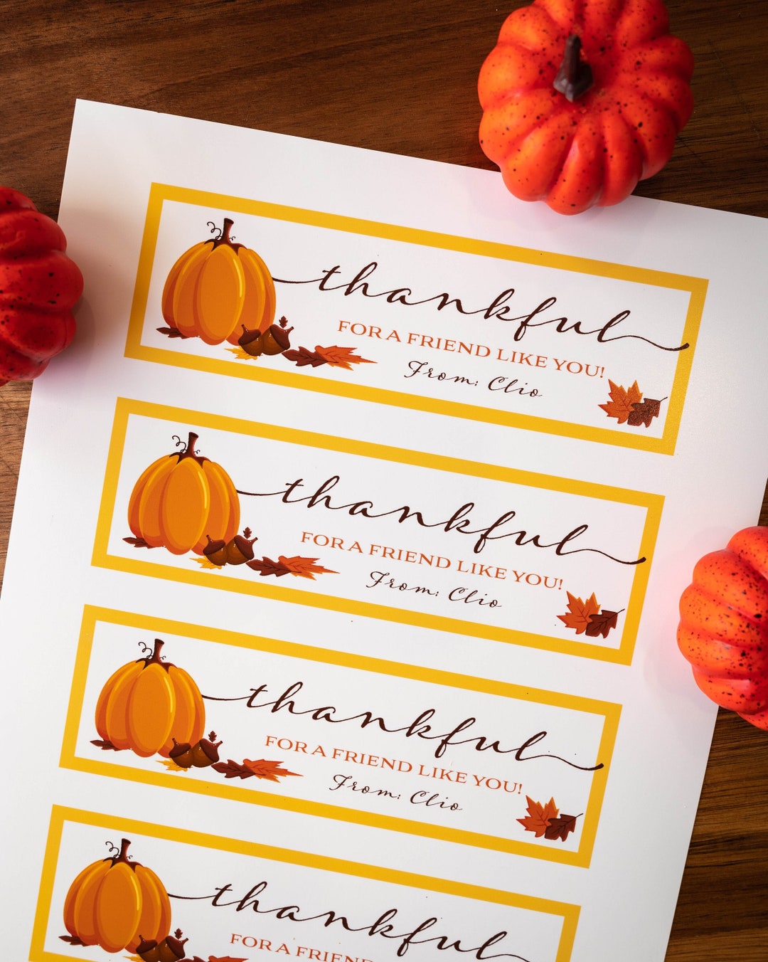 Thanksgiving Treat Bag Card, Thanksgiving Printable, Thankful Friend ...