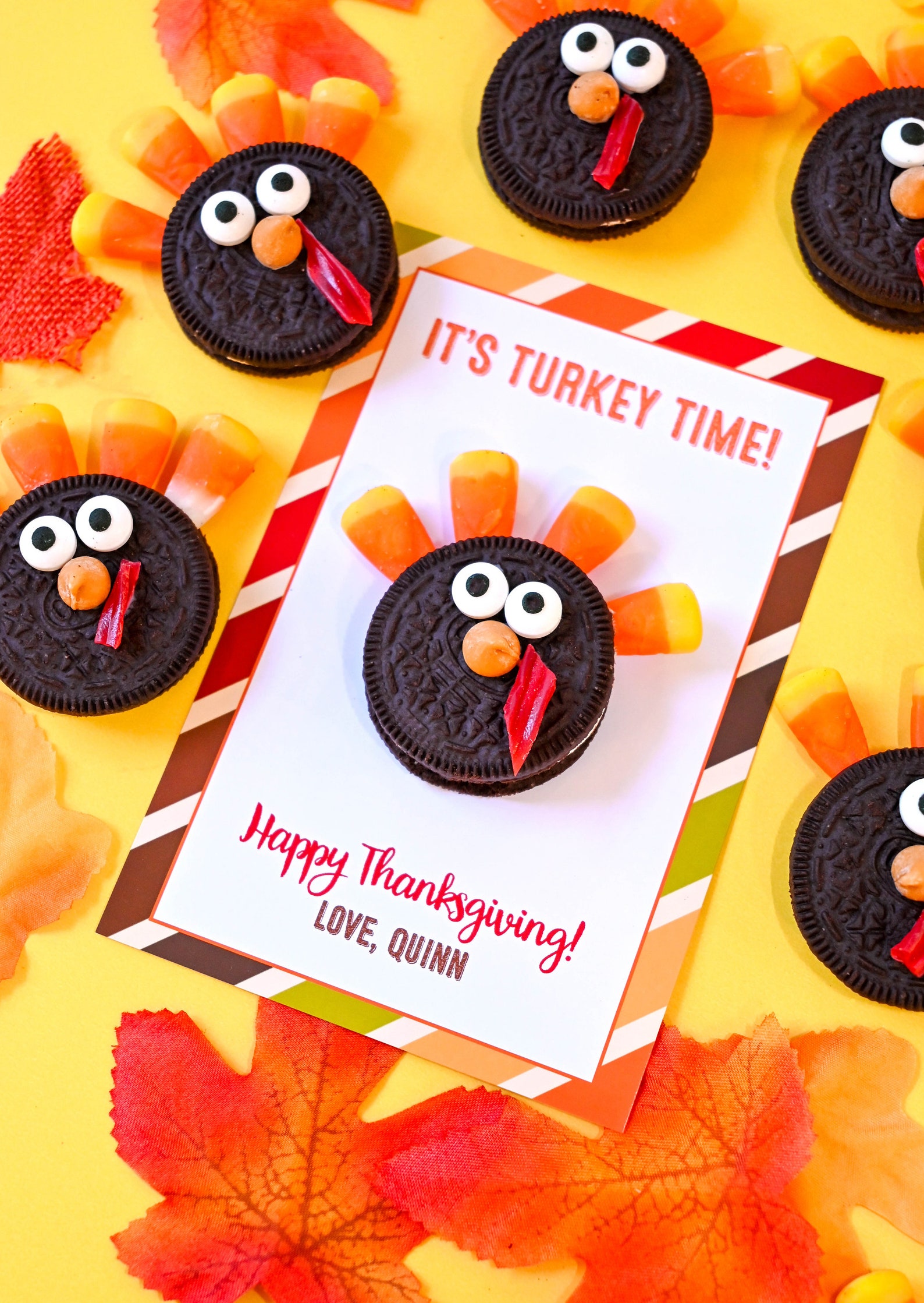 Thanksgiving Cookie Card, Thanksgiving Printable, Turkey Cookie Card ...