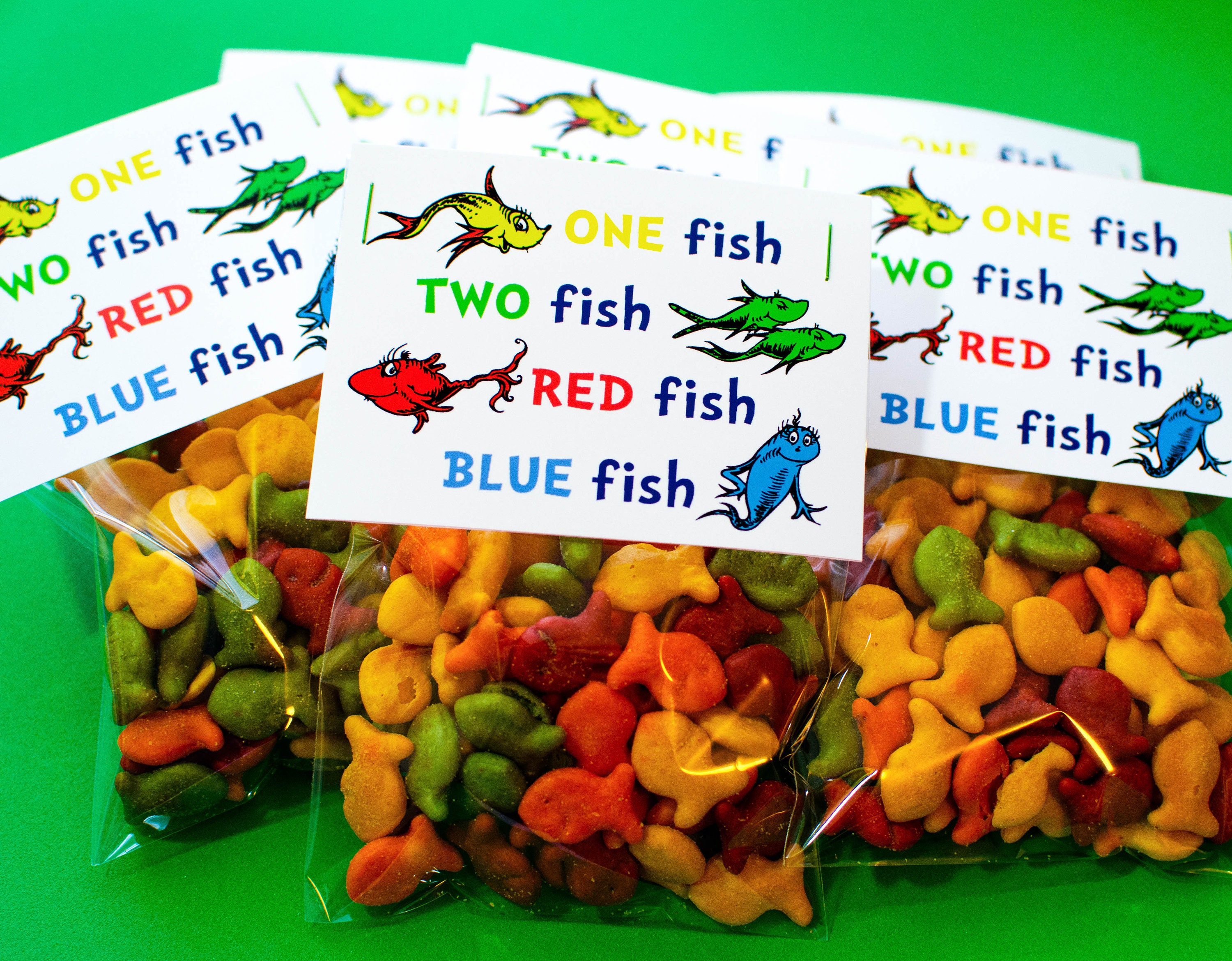 Dr. Seuss Treat Bag Card Dr. Seuss Printable One Fish Two - Etsy Canada