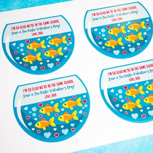Valentine's Day Card, School Valentine's Day Tag, Goldfish Tag, Snack ...