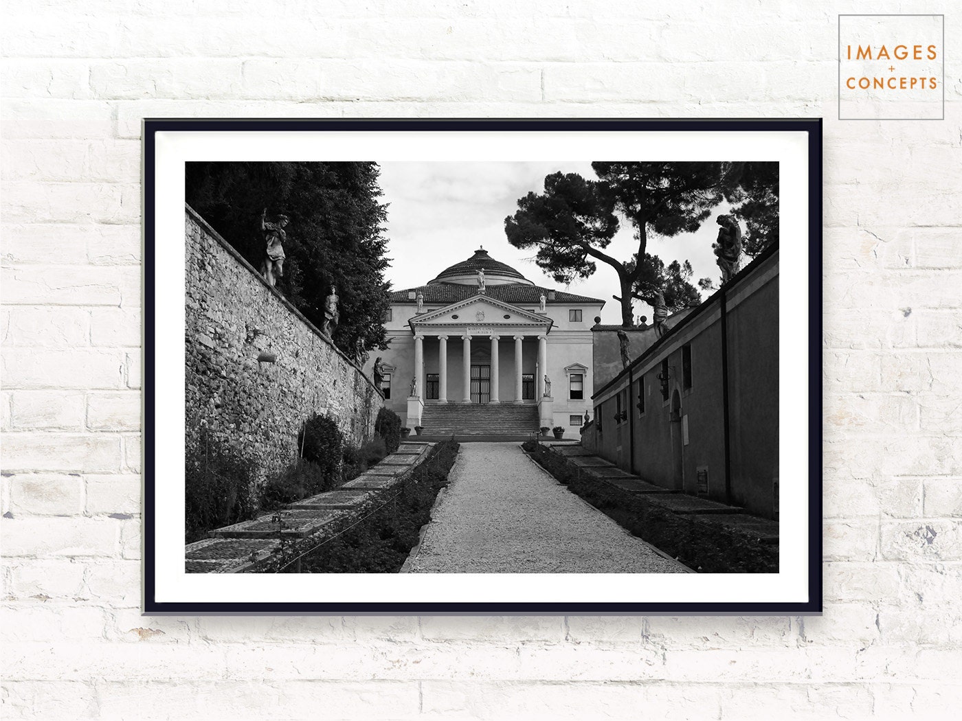 La Rotonda Art Print Black and White Wall Art Home Decor - Etsy