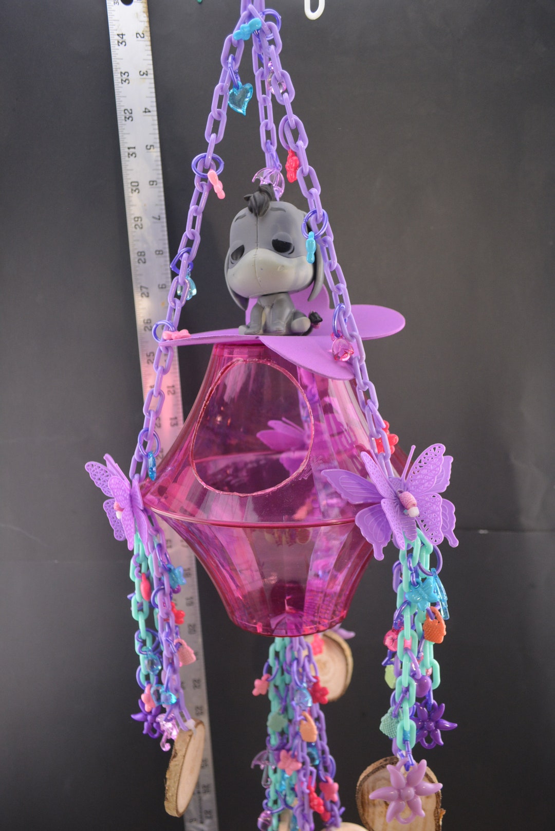 Eeyore Small Pet Toy: Foraging Cup, Charms, Climbing - 32" - Etsy