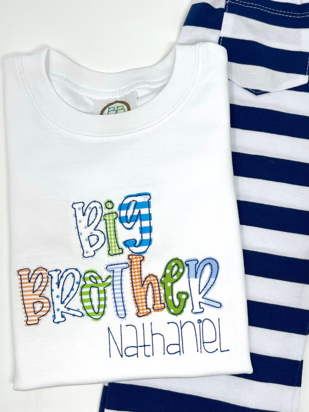 Big Brother Little Brother Embroidered Shirt, Faux Smock Sibling ...