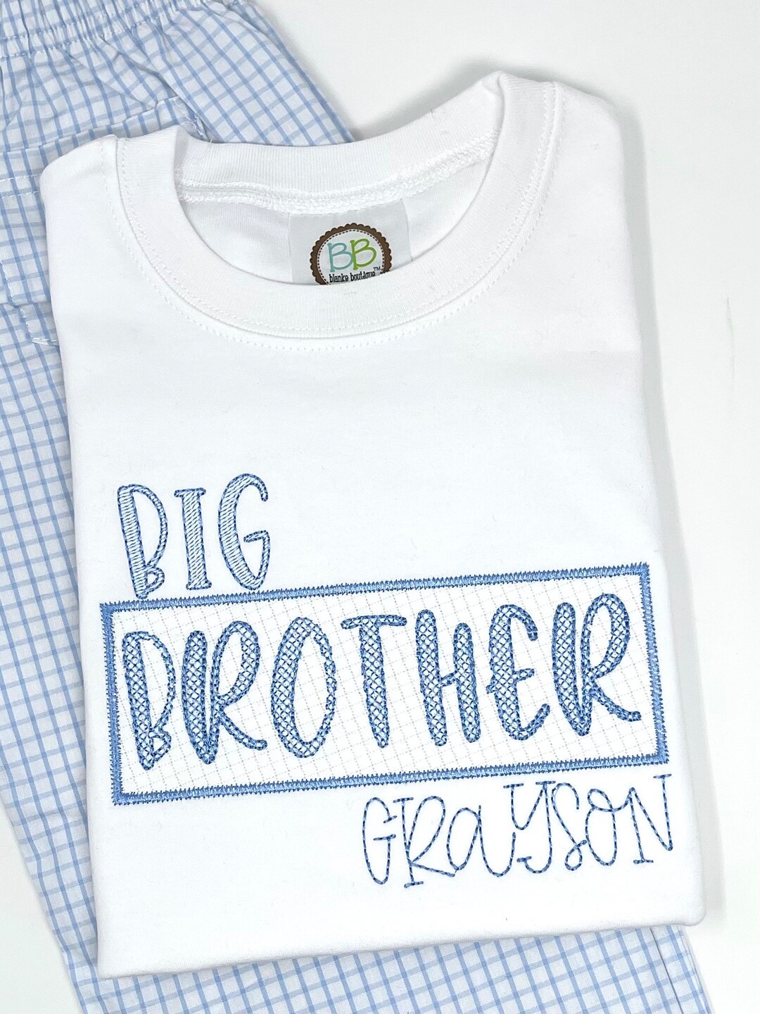Big Brother Little Brother Embroidered Shirt, Faux Smock Sibling ...