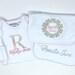 Picot Trimmed Floral Letter Frame Baby Gown, Girly Name Outfit for ...