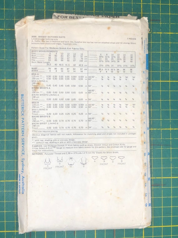 1970 Butterick Multi-Kini Swimsuit, Pattern 3686, Com… - Gem