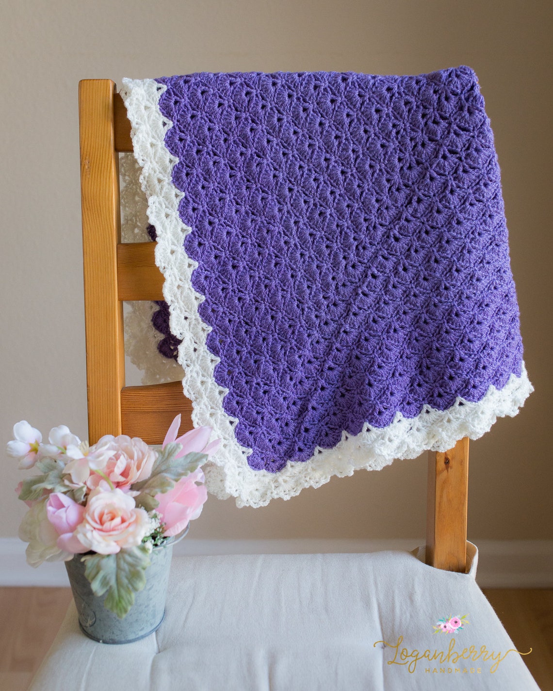 Blanket Crochet PATTERN Crochet Afghan Pattern Scallop Lace - Etsy