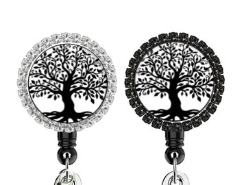 Stained Glass Tree of Life Badge Reel, Glitter ID Holder - Etsy