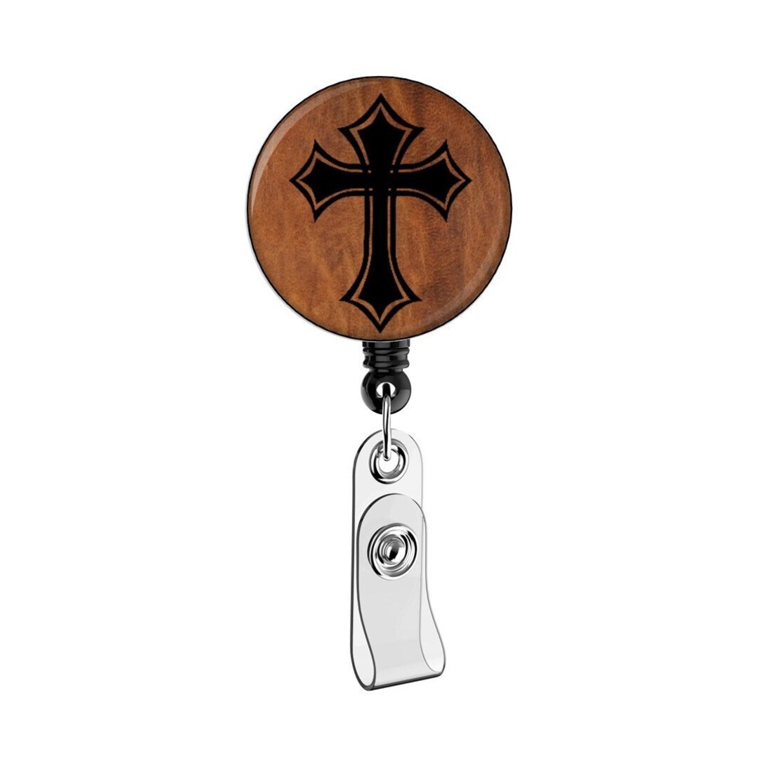 Cross Badge Reel, Nursing Spiritual Gift Idea Magnetic Option, Church ...