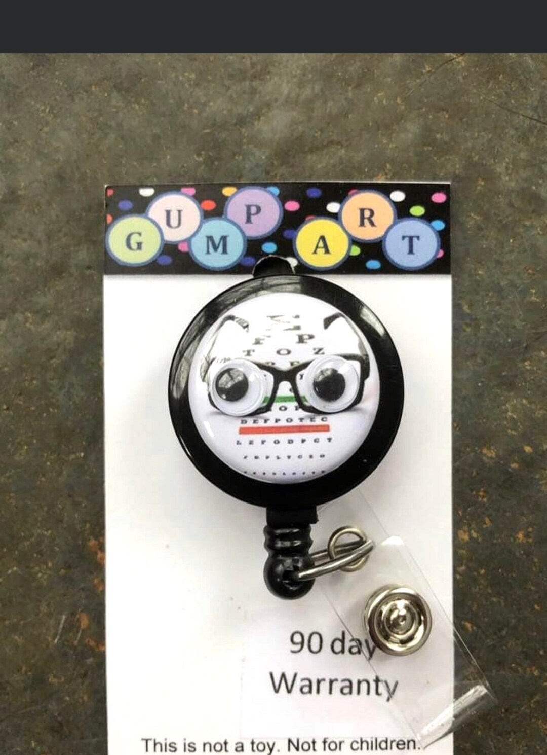 Google Eyes Snellen Exam Eye Doctor Badge Reel Snellen Chart Test ...