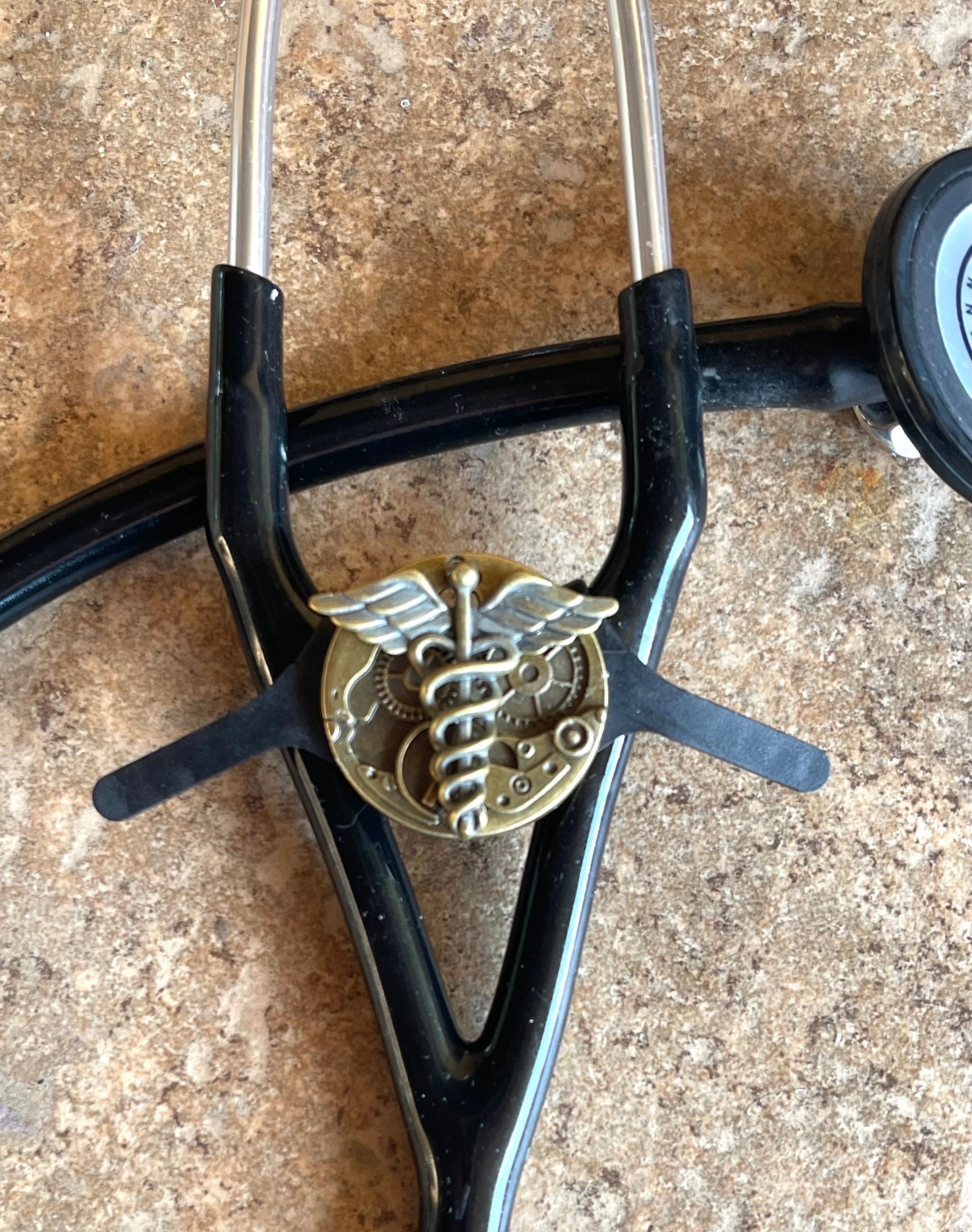 Steampunk Caduceus Stethoscope ID Tag Retractable Badge Reel Original ...